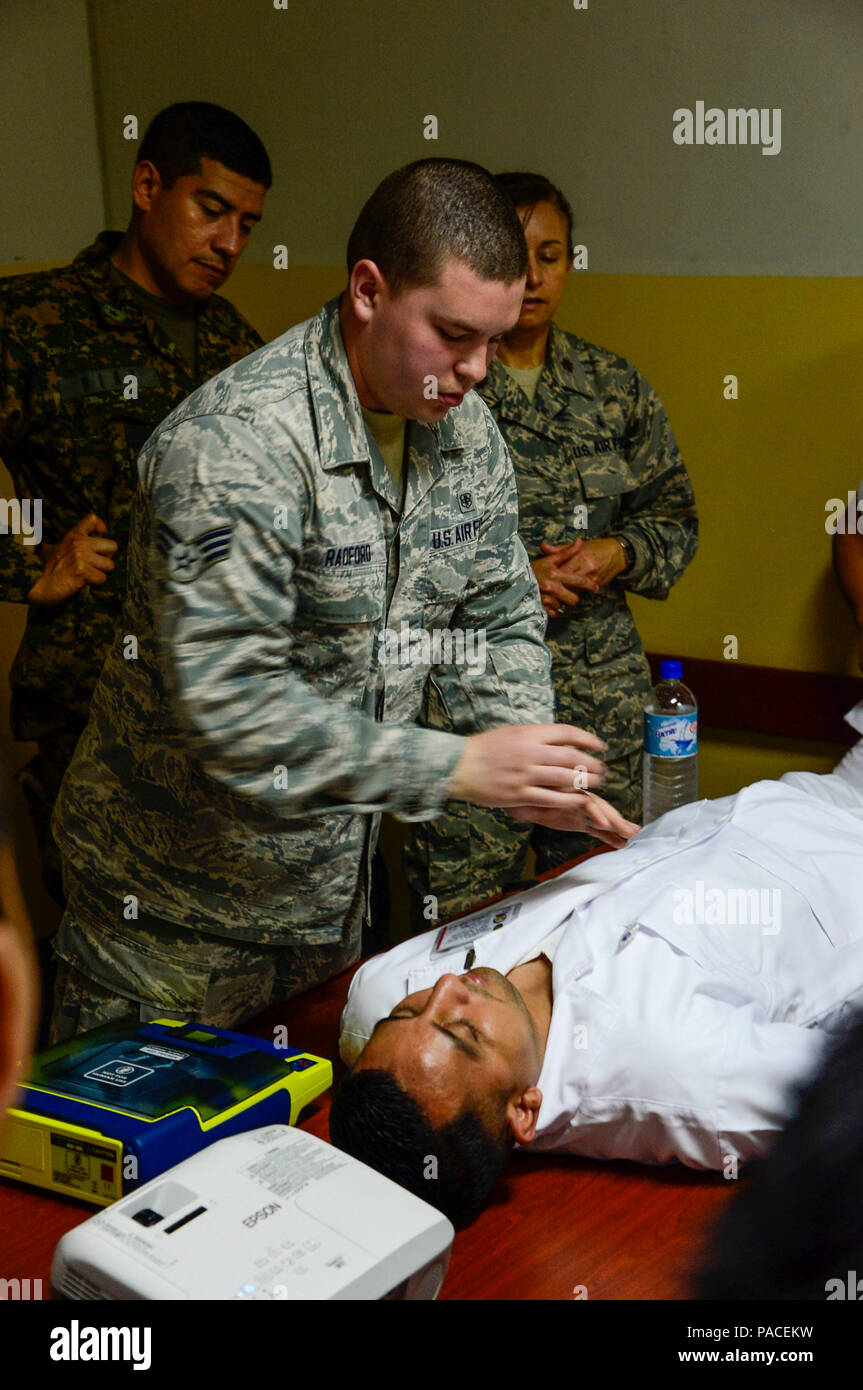 U.S. Air Force Senior Airman Jacob Radford, a medical technician ...