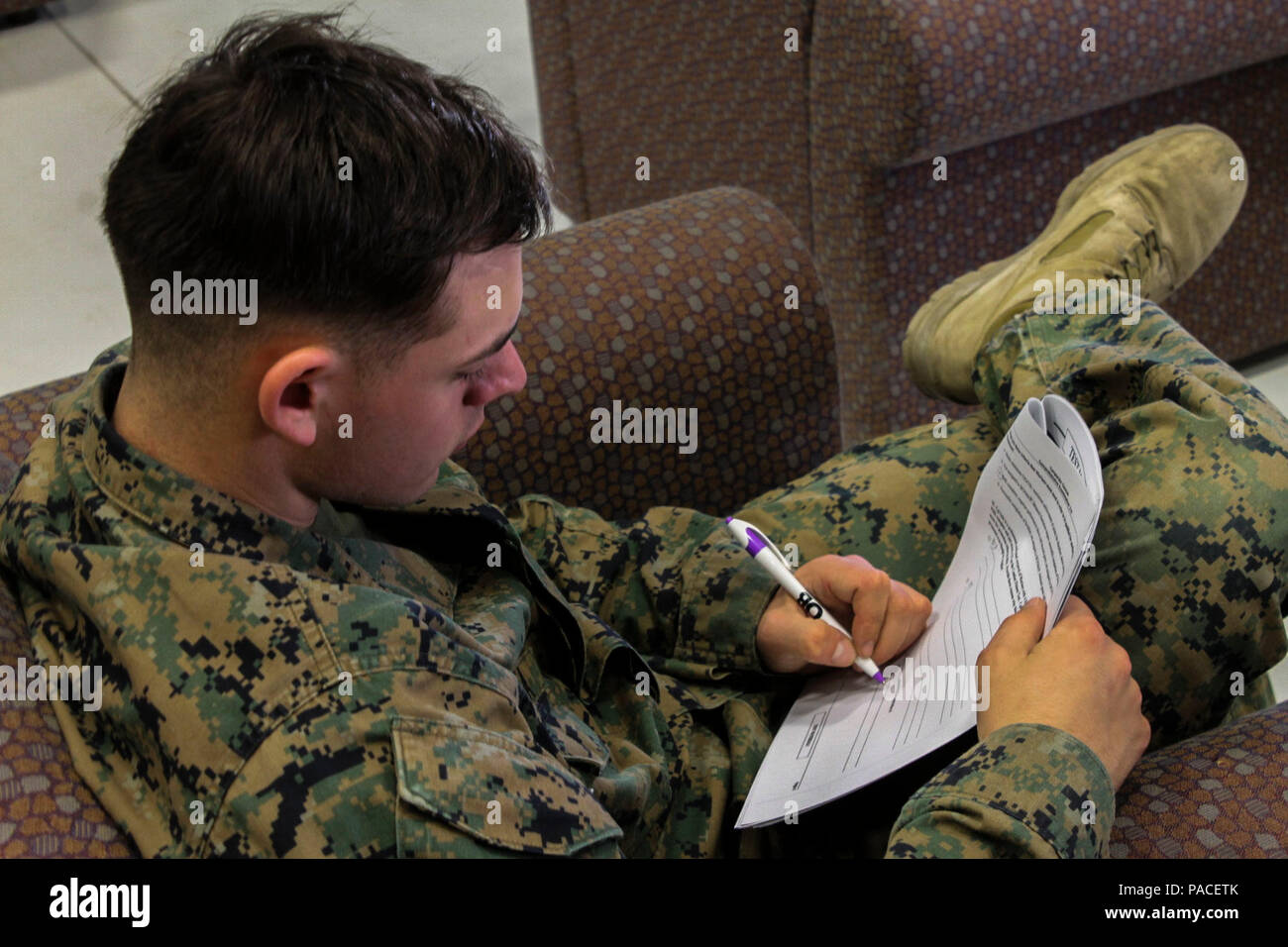 U.S. Marine Corps Lance Cpl. Nicholas Costa, a Marine Air-Ground Task ...