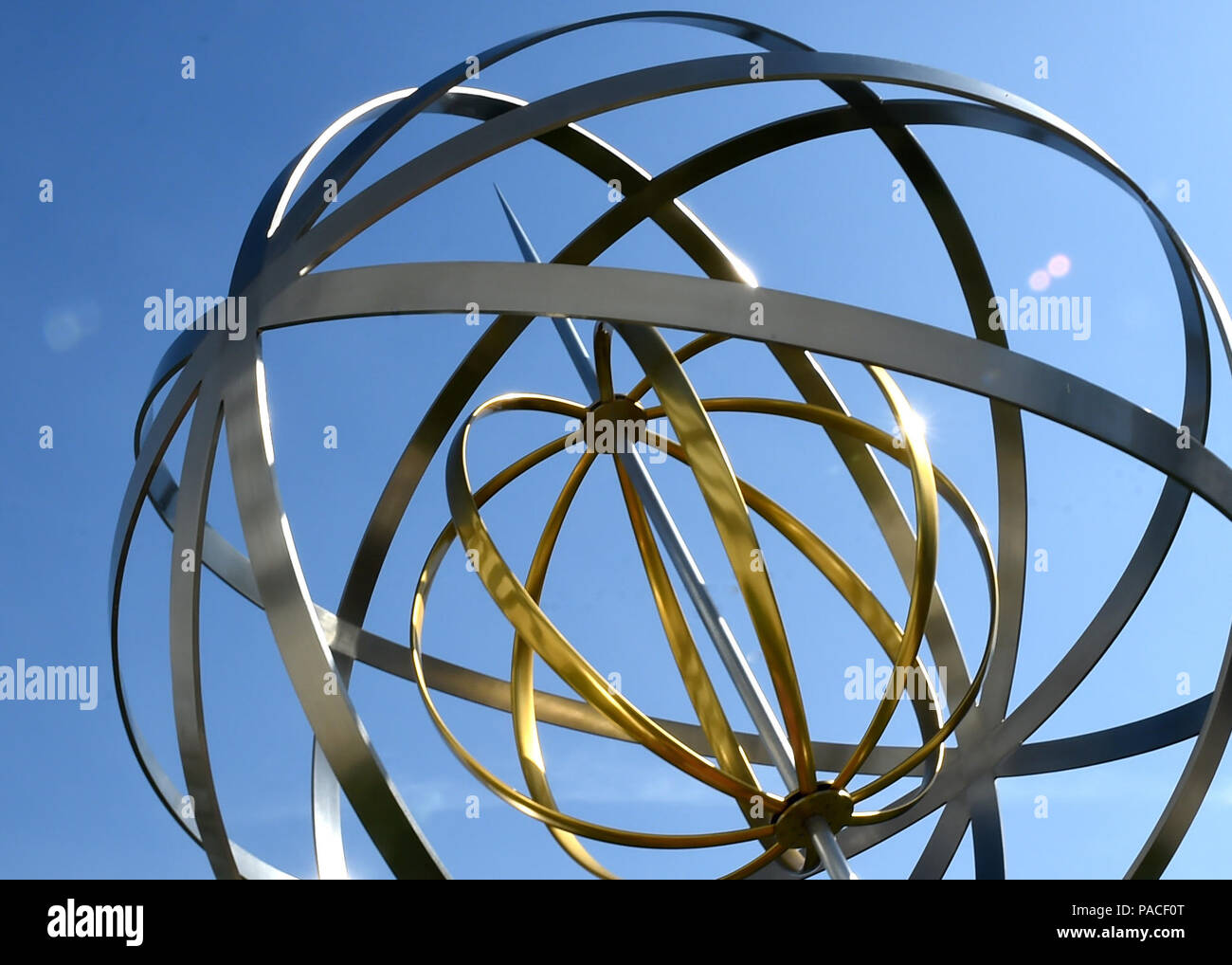 The Armillary Sphere catches the sunlight in the courtyard of the Space ...
