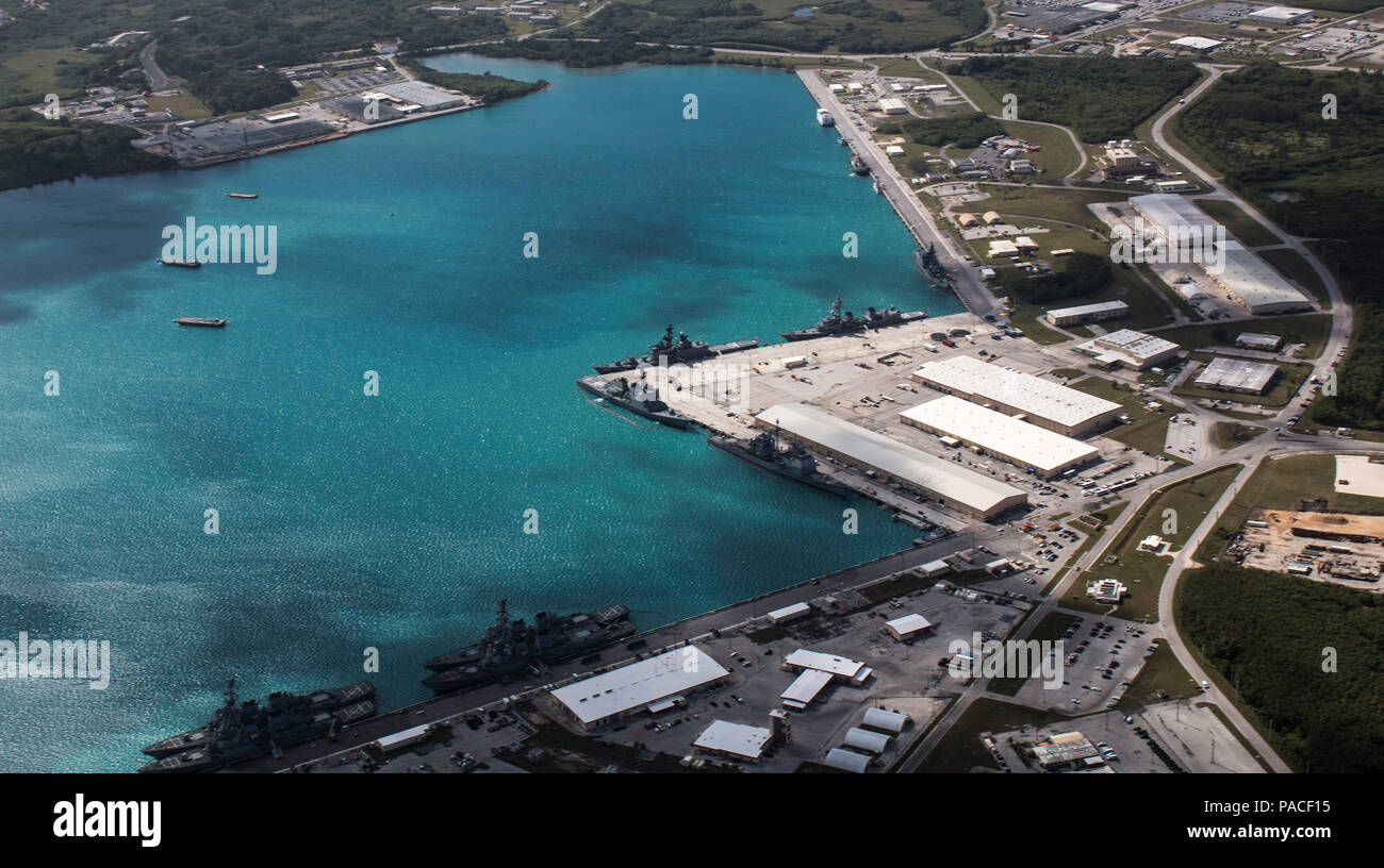APRA HARBOR, Guam (March 5, 2016) – An aerial view from above U.S ...