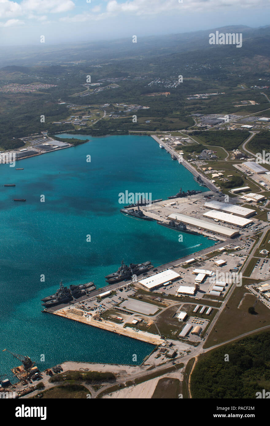 APRA HARBOR, Guam (March 5, 2016) – An aerial view from above U.S ...