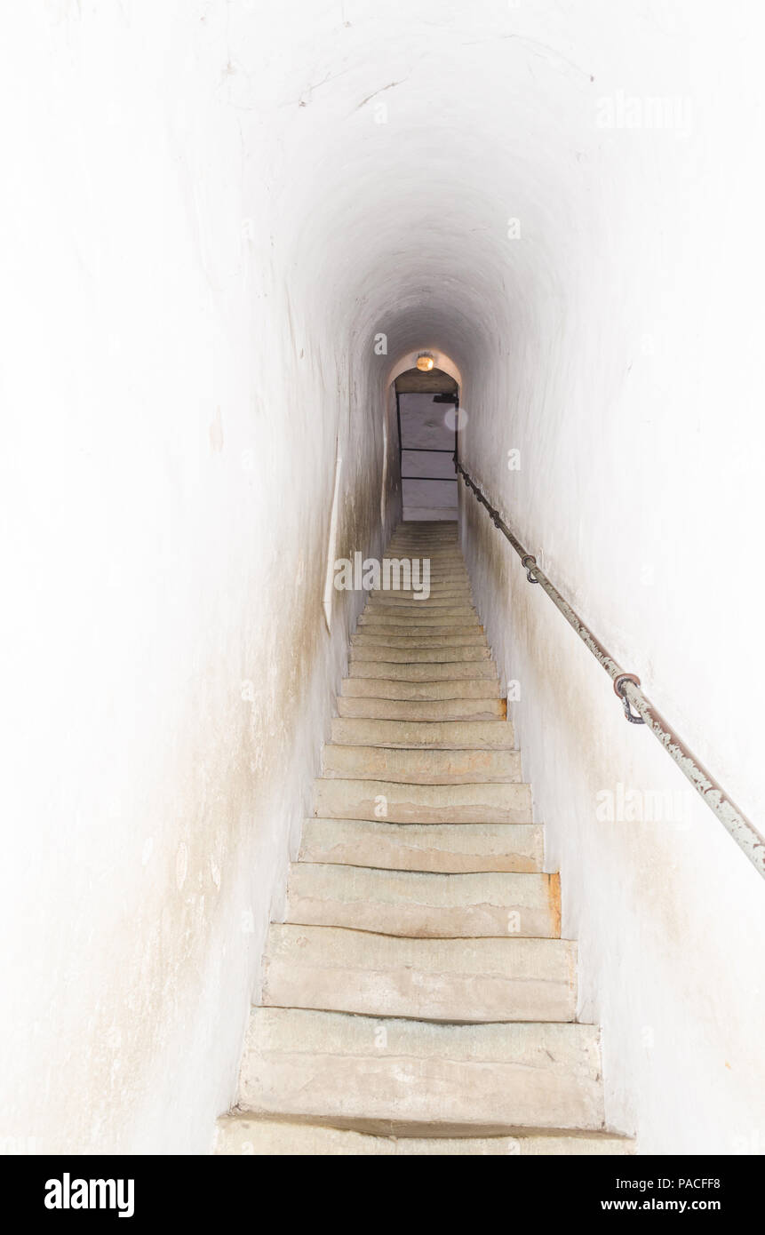 Thread staircase steps of a spiral staircase in a historic tower Stock ...