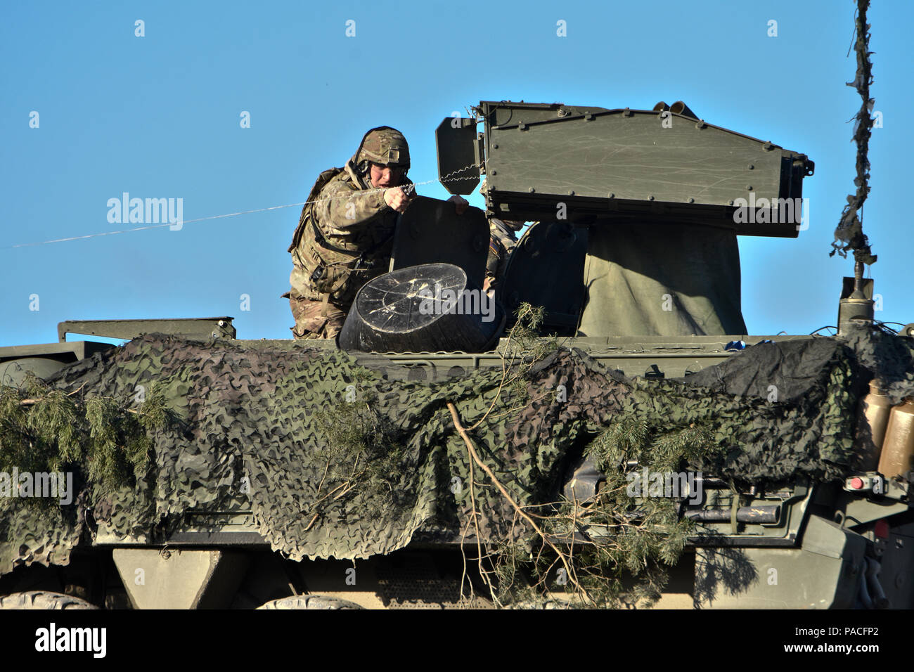 A trooper assigned to Reaper Troop, 4th Squadron, 2nd Cavalry Regiment ...