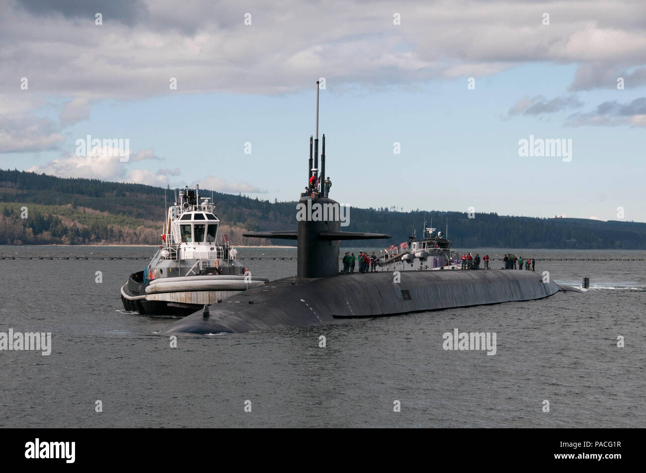 The Blue crew of the Ohio-class ballistic-missile submarine USS Maine ...