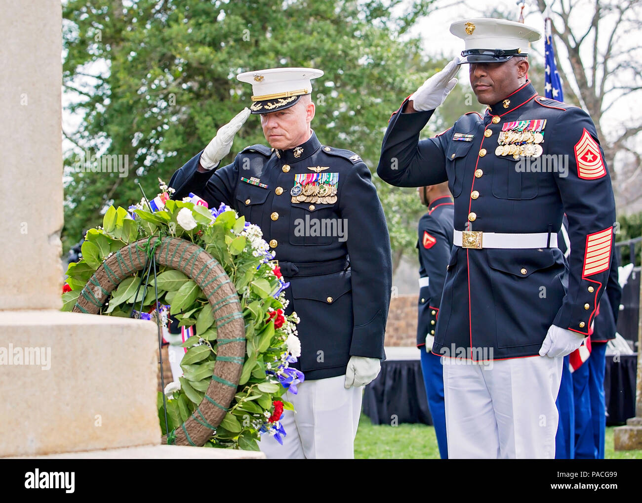 U.S. Marine Corps Col. Allen Broughton (left), Chief of Staff, Marine ...
