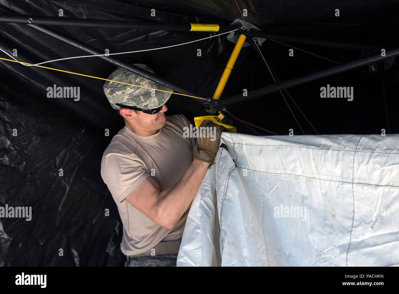 A U.S. Air Force Senior Airman from the 823rd Base Defense Squadron ...