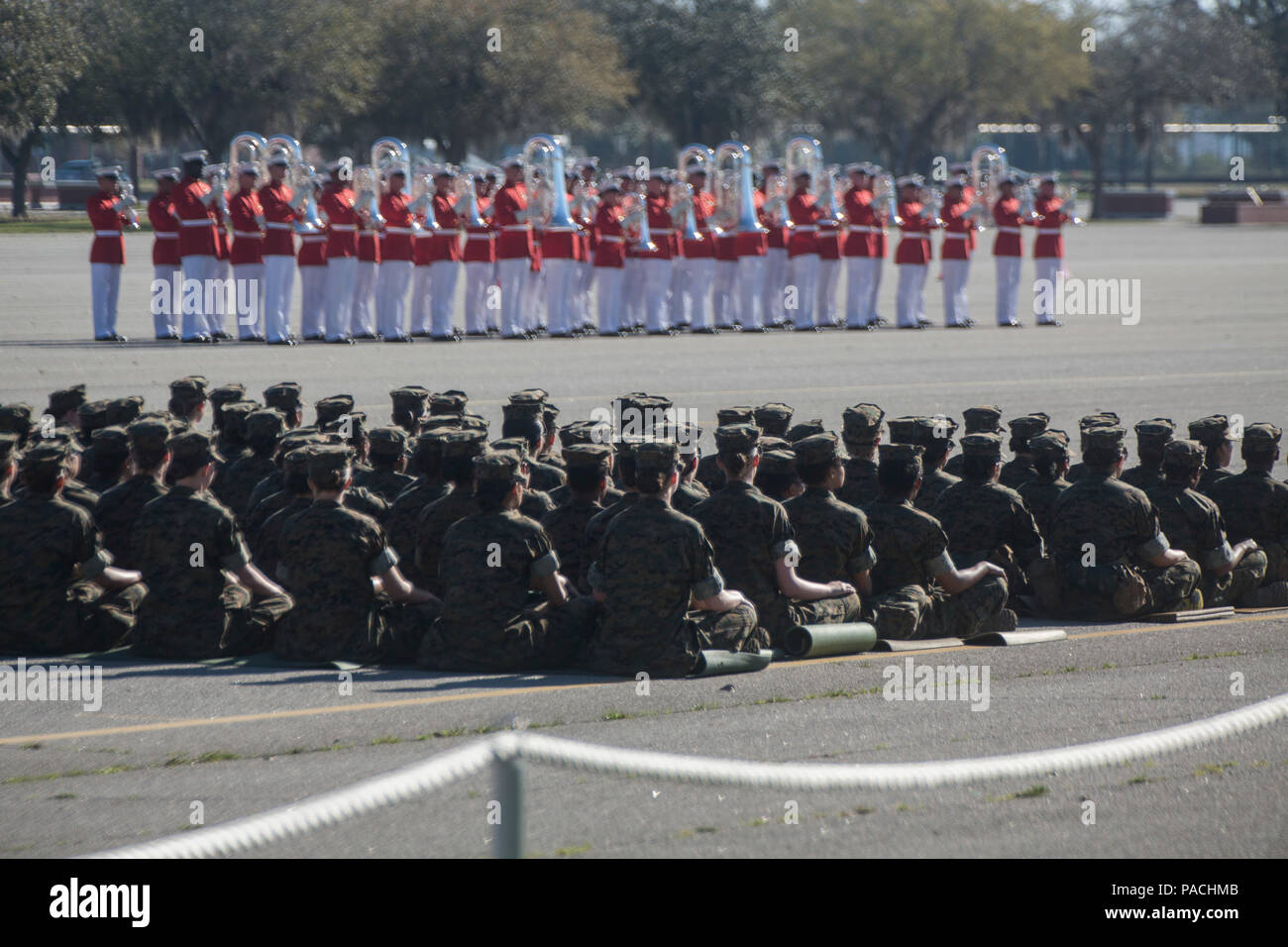 U.S. Marine Corps recruits with 4th Recruit Training Battalion, attend ...