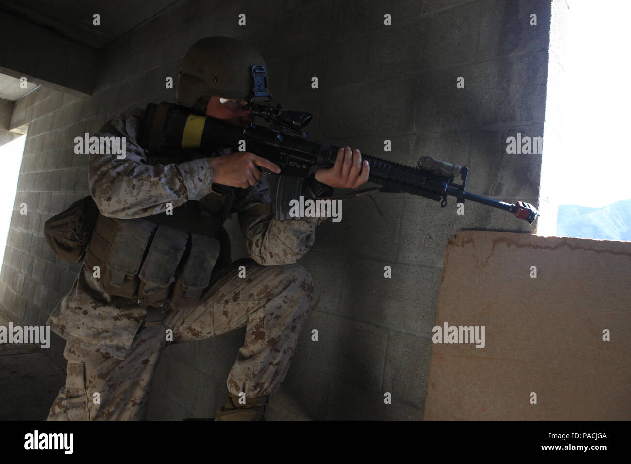 A U.S. Marine with Alpha Company, Infantry Training Battalion (ITB ...