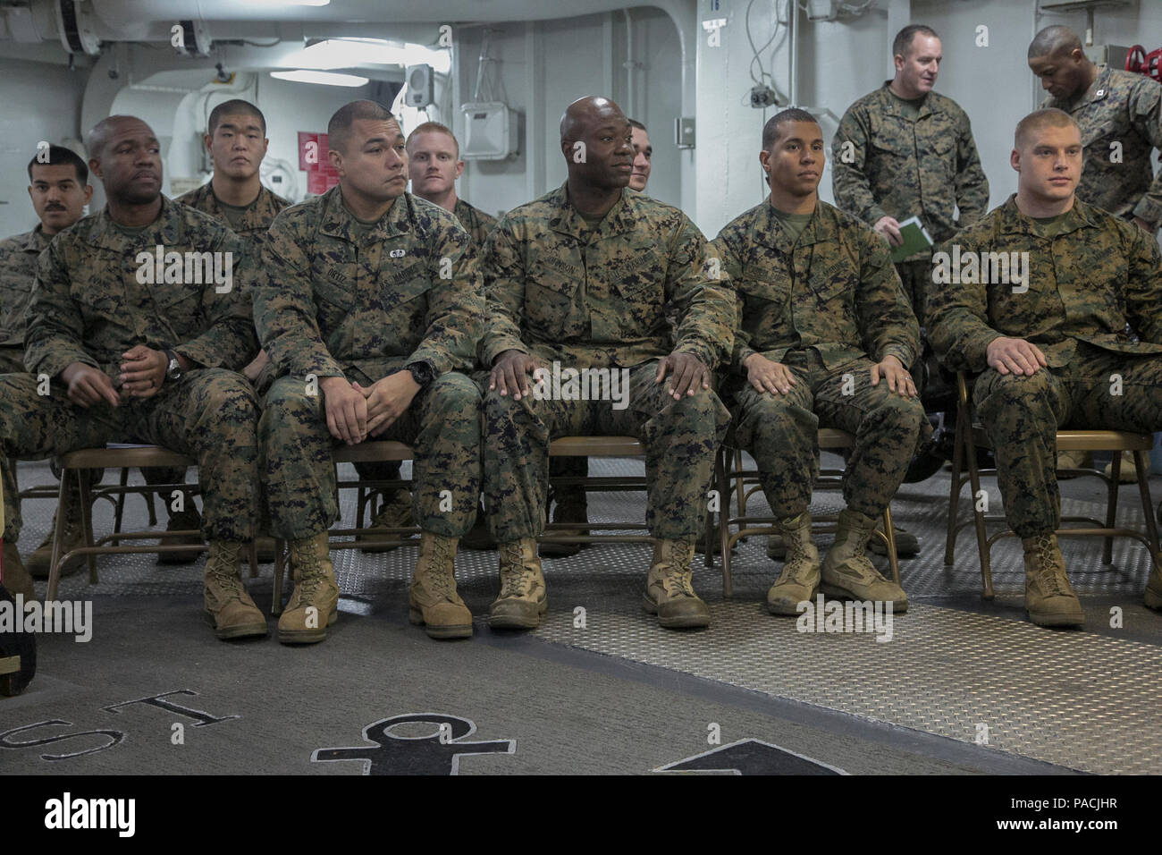 At sea. (March 18, 2016)-The staff of Corporal's Course 374-16 ...