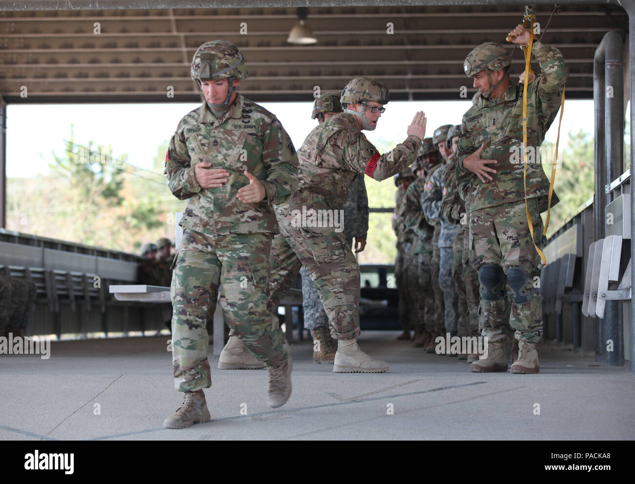 U.S. Army paratroopers of the 18th Airborne Corps perform Sustained ...