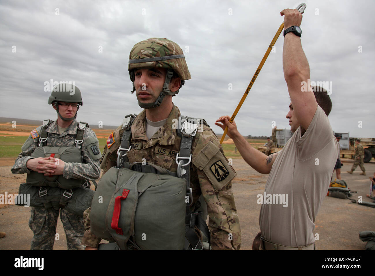 U.S. Army Sgt. Jon Taggart of the 82nd Airborne Division, performs a ...