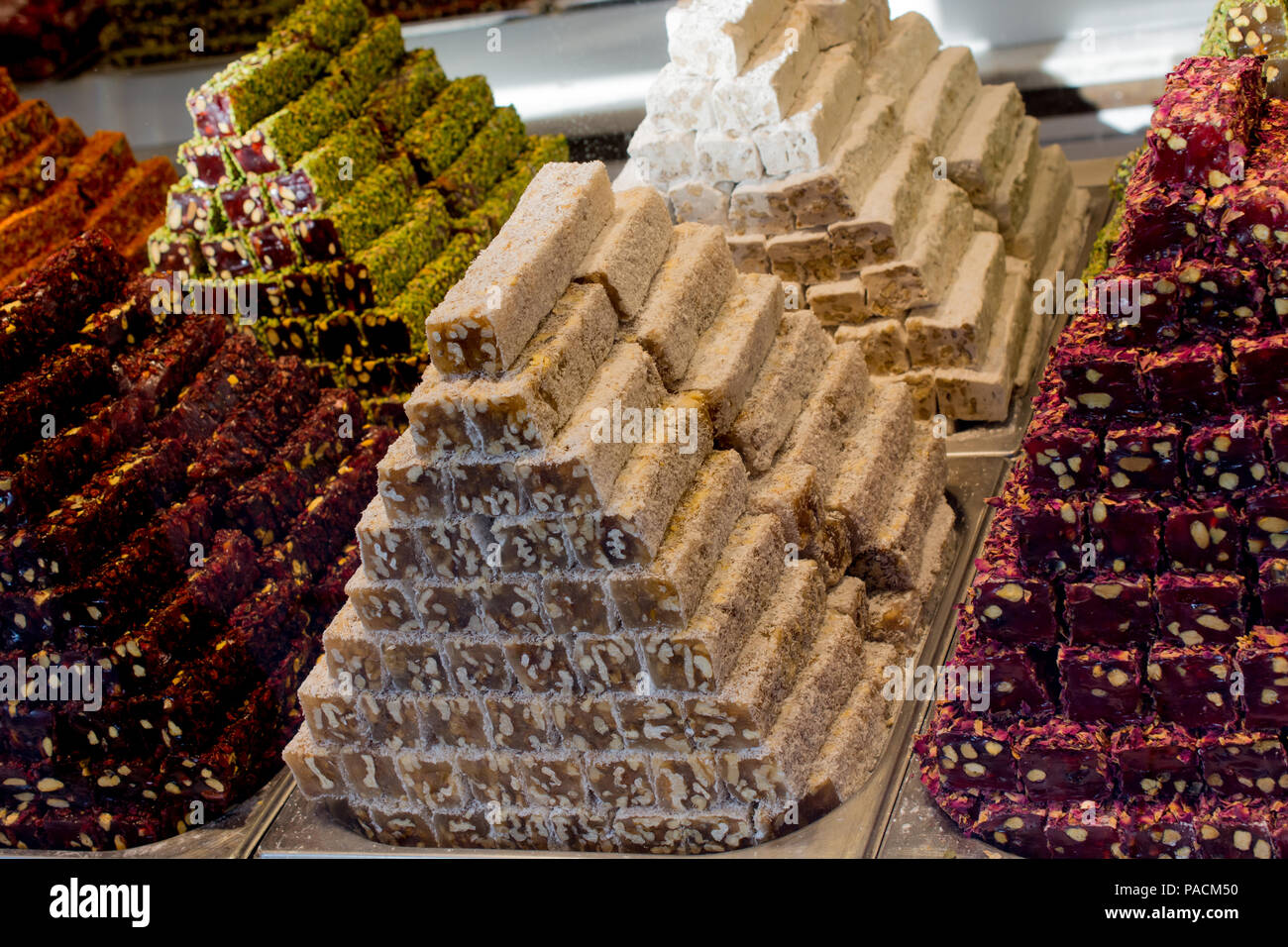 Load of traditional turkish delight lokum candy Stock Photo - Alamy