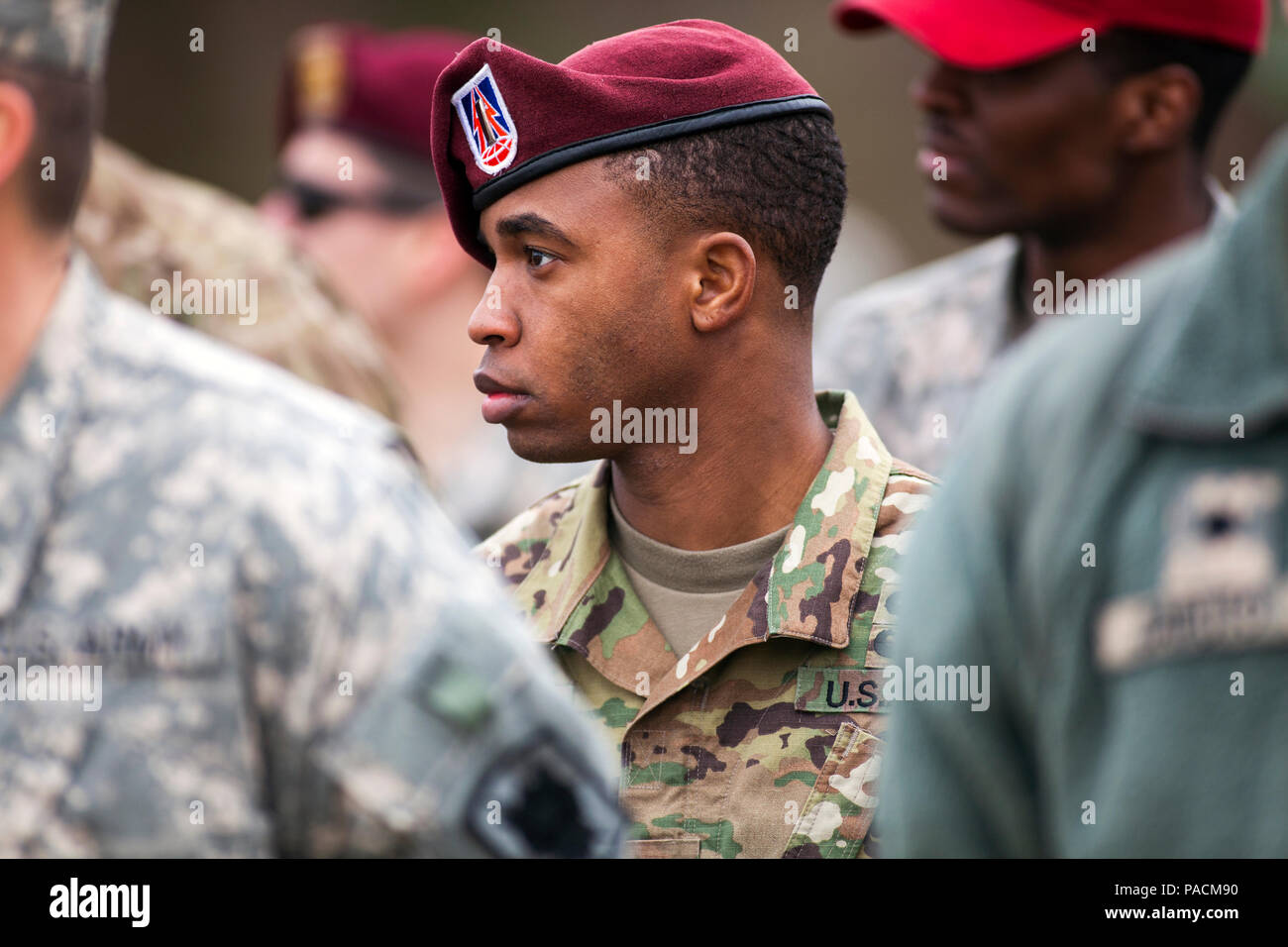 U.S. Army 1st Lt. Terrance Adams, from the 982nd Combat Camera Company ...