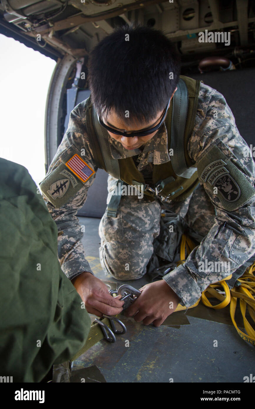 A U.S. Army Jumpmaster, assigned to the U.S. Army John F. Kennedy ...