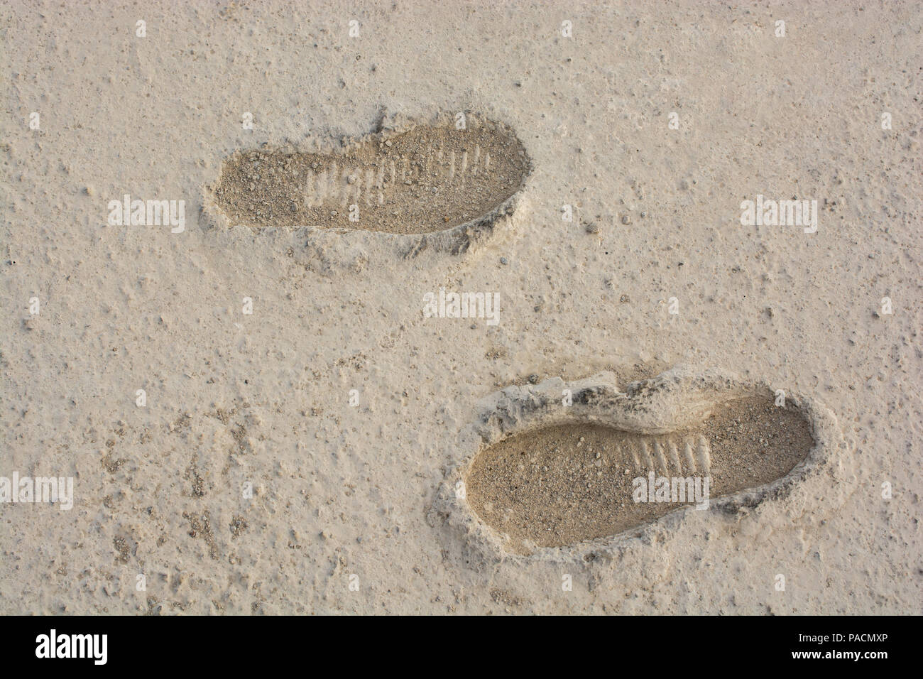 Footstep pattern seen on a concrete background Stock Photo - Alamy