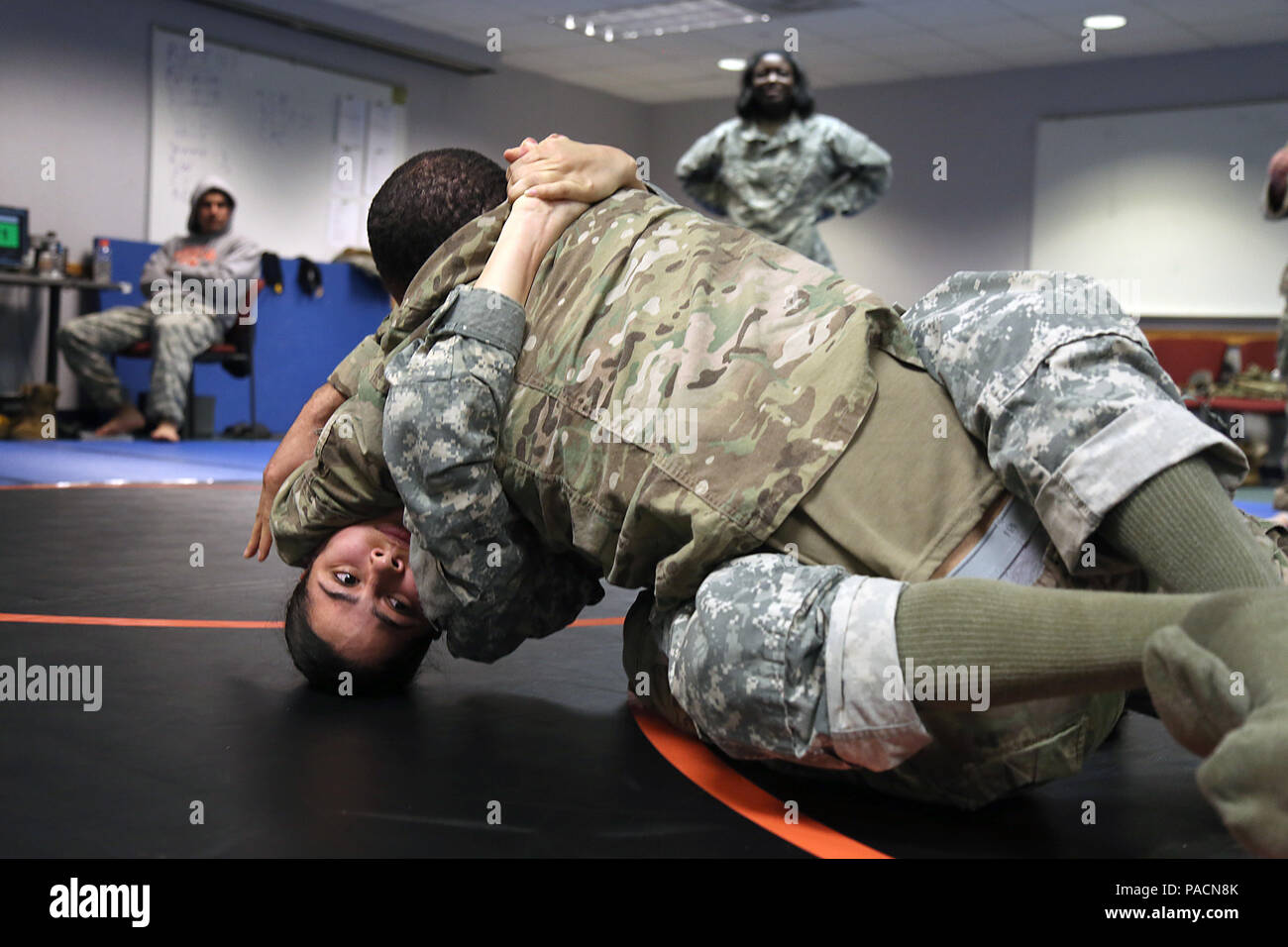 U.S. Army Spc. Ayla Seidel and Sgt. Samuel Nobles, both assigned to the ...