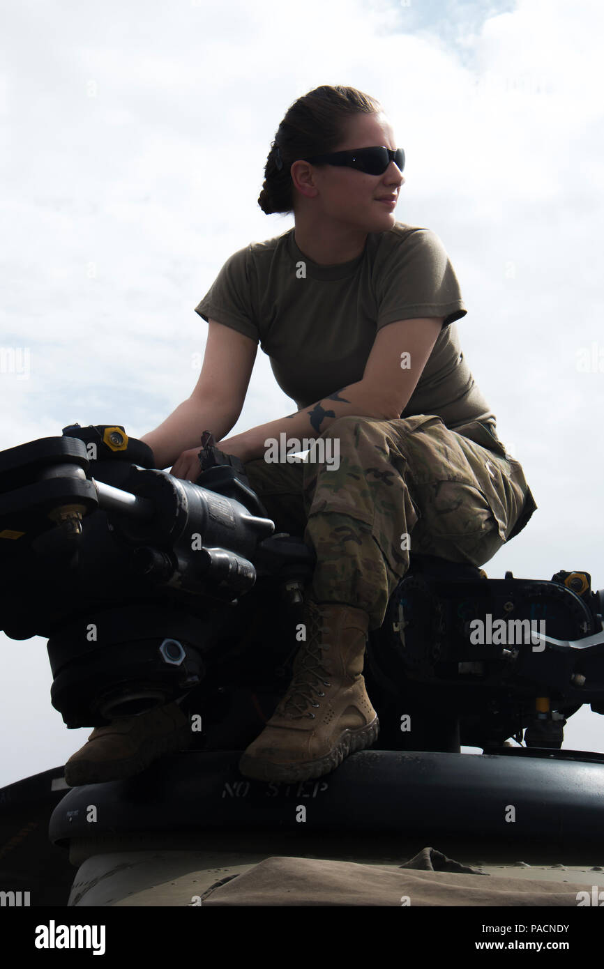 Spc. Samantha Pacheco is an aircraft powertrain repairer in Company D ...