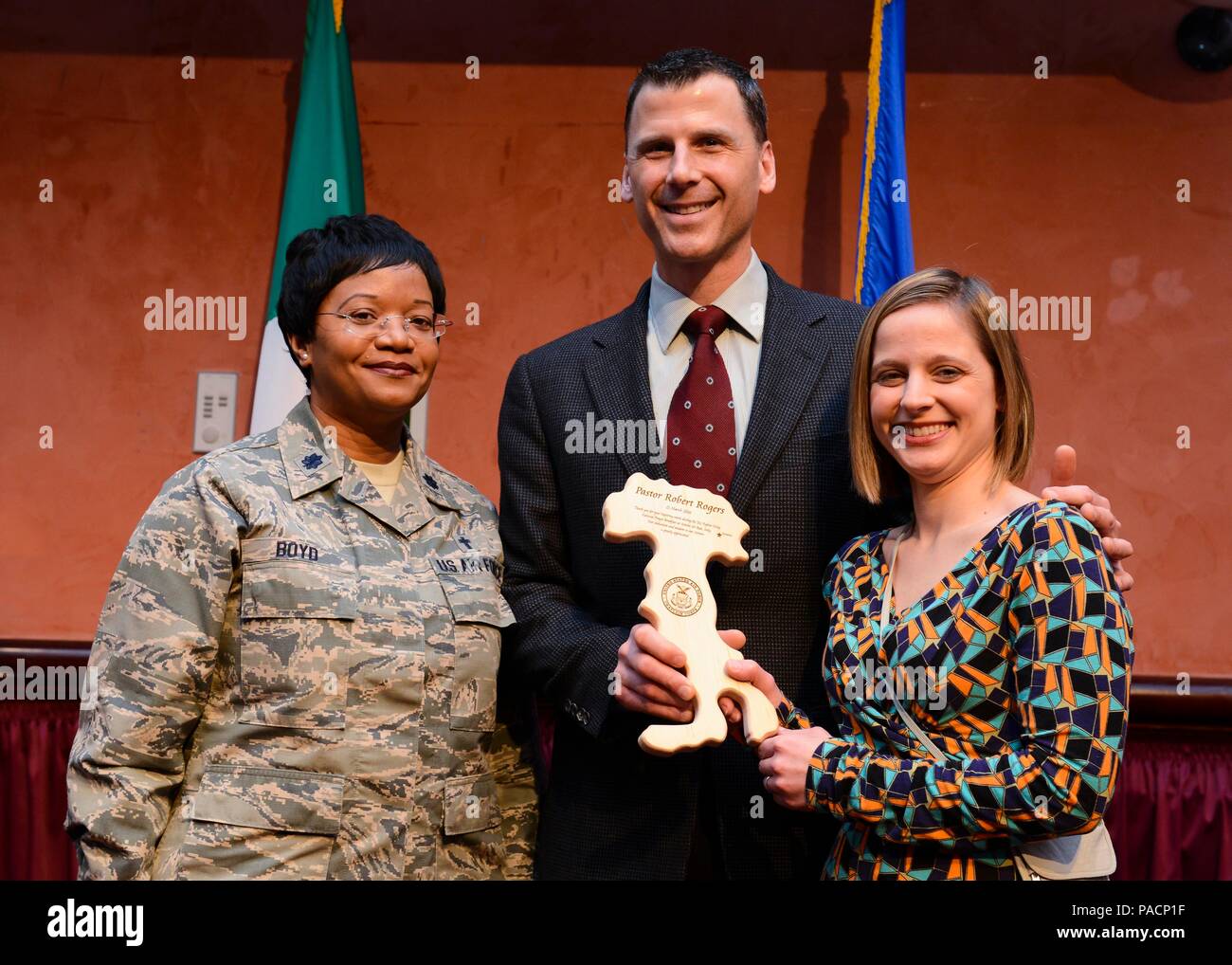 From left, Lt. Col. Donnette Boyd, 31st Fighter Wing chaplain, Robert ...