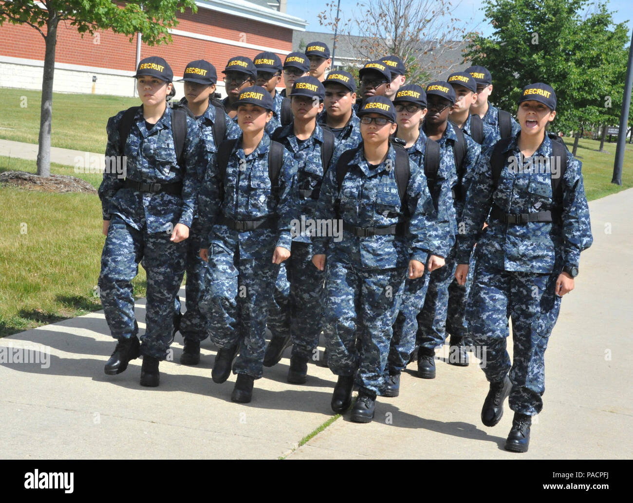 GREAT LAKES, Ill. (June 21, 2017) A marching element of recruits from ...