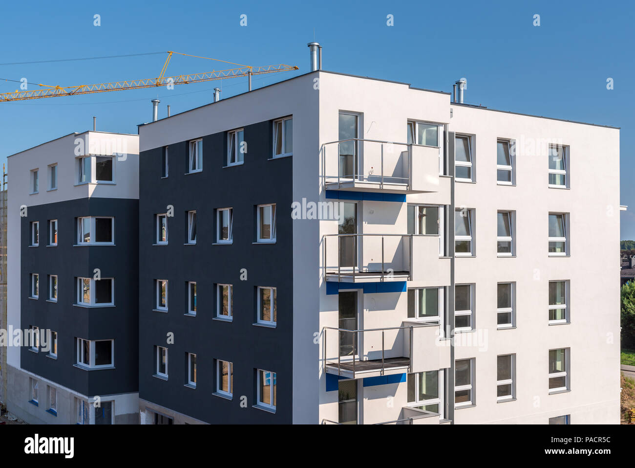 Typical modern apartment block with balcony Stock Photo - Alamy