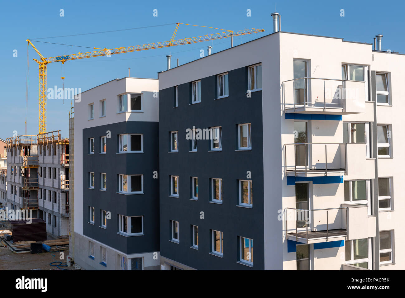 Typical modern apartment block with balcony Stock Photo - Alamy