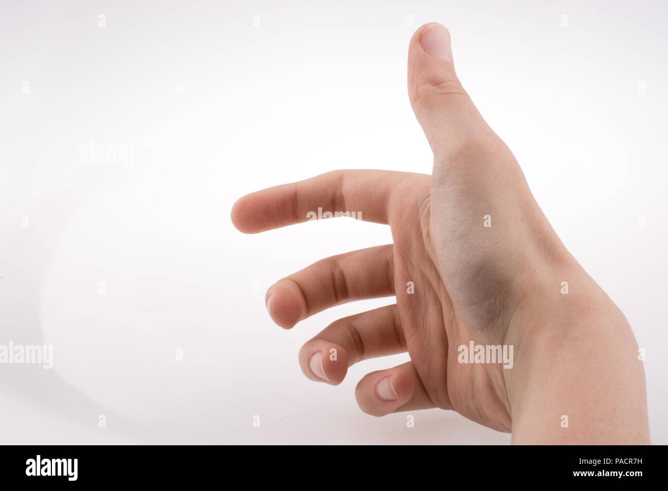 Human hand on a white background Stock Photo - Alamy
