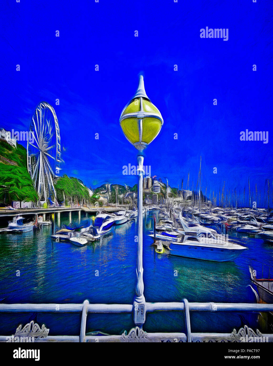 DIGITAL ART: Torquay Marina, Devon, Great Britain Stock Photo - Alamy