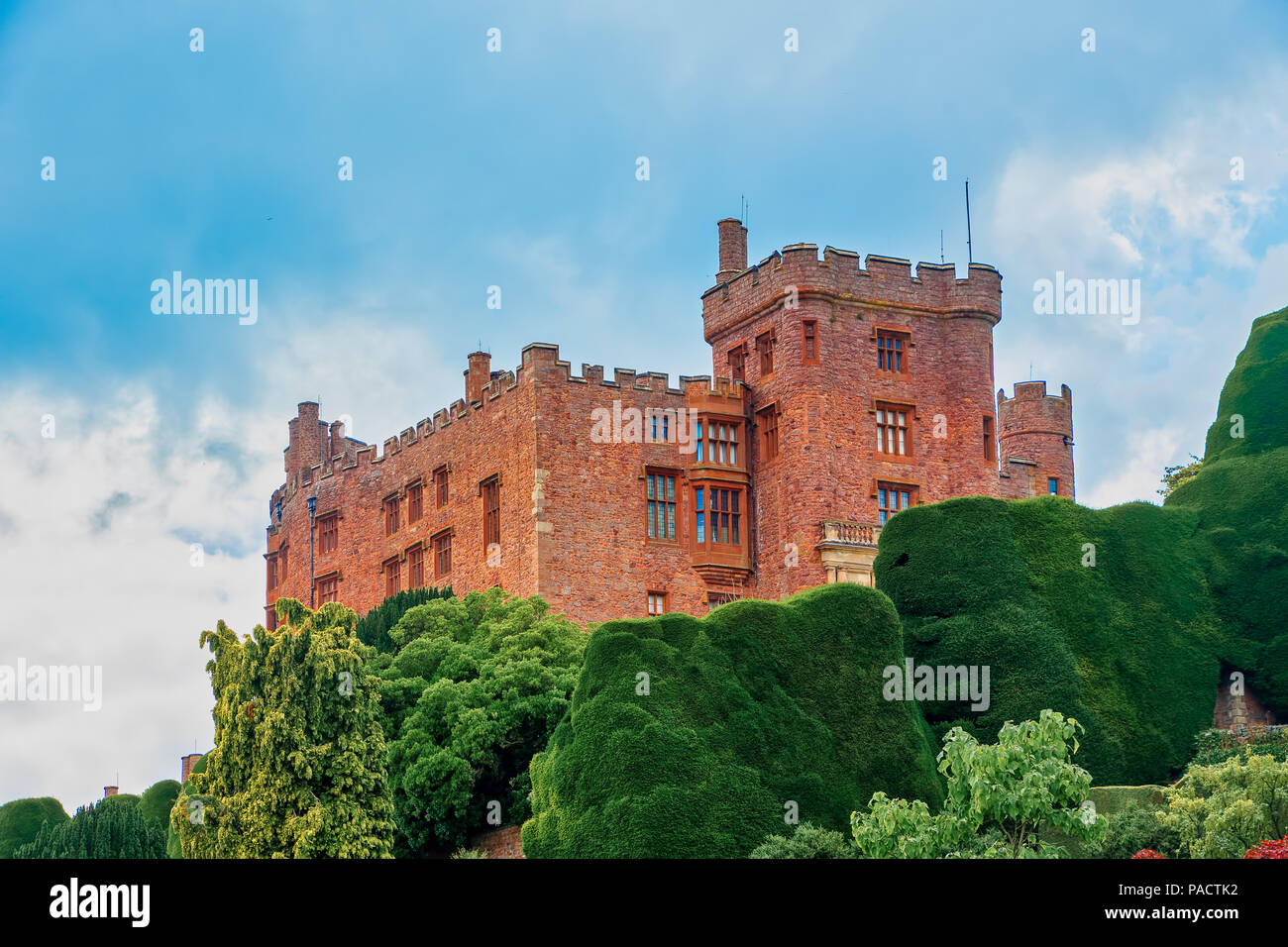 View of Powys castle in Welshpool Stock Photo - Alamy