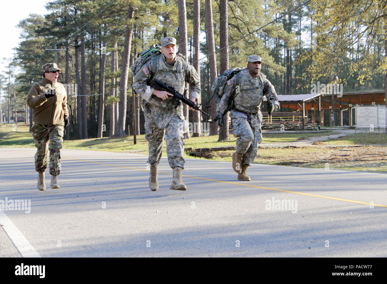 Sgt. Sydnee Coffman, 104th Training Division, cheers on Staff Sgt ...