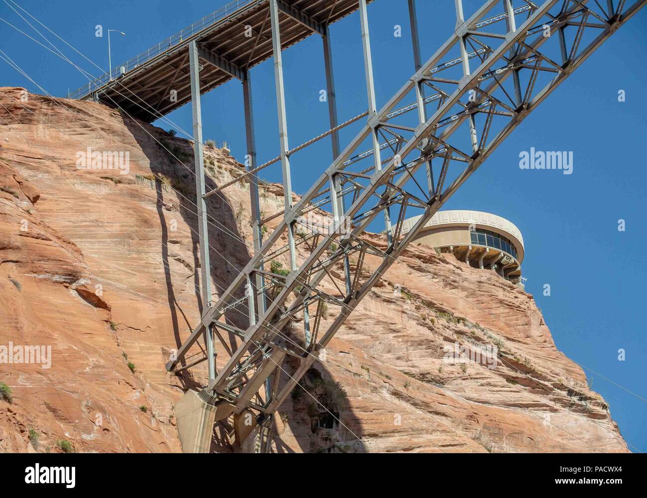 Arizona, USA. 1st June, 2018. The steel arch Glen Canyon Dam Bridge in ...