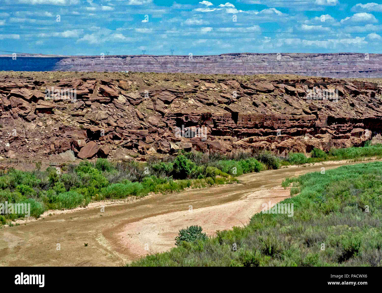Arizona, USA. 30th May, 2018. A dried river bed in the Painted Desert ...