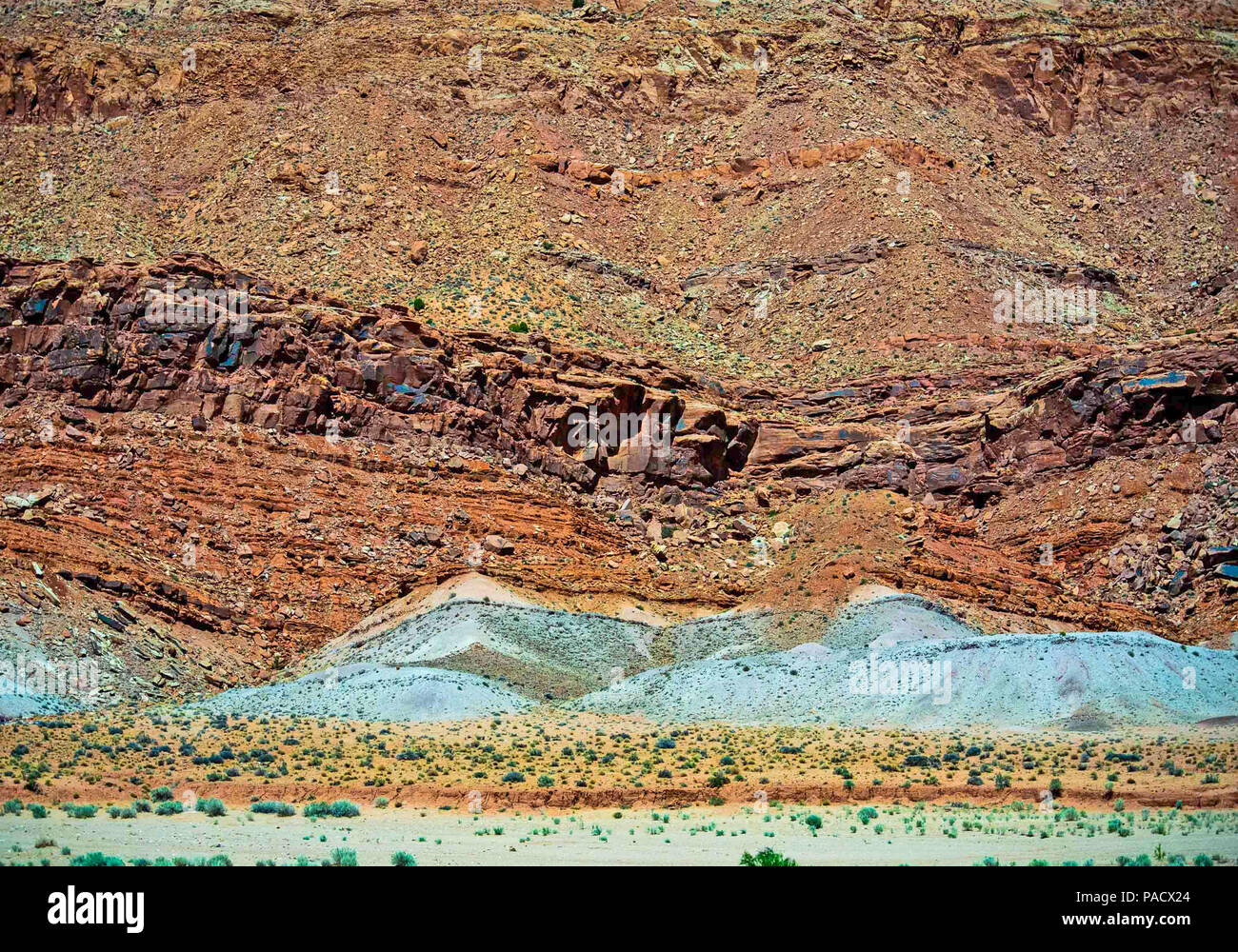 Arizona, USA. 30th May, 2018. Detail of the Painted Desert and the Echo ...