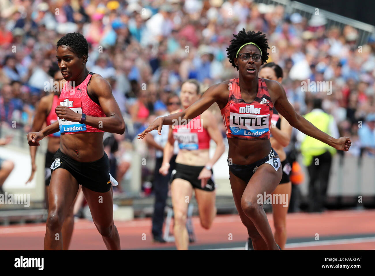 Olympic sprinter crossing finish line hi-res stock photography and ...