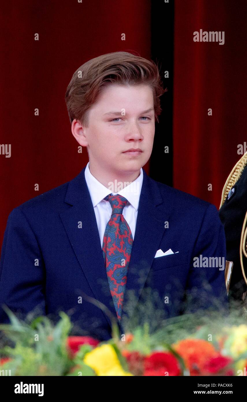 Brussels, Belgium. 21st July, 2018. Prince Gabriel of Belgium at the ...