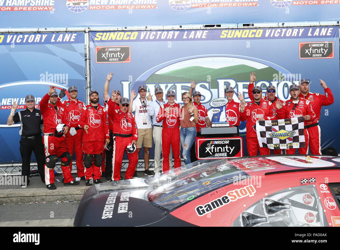 Loudon, New Hampshire, USA. 21st July, 2018. Christopher Bell (20) wins ...