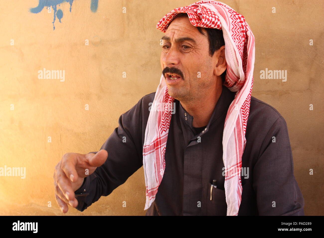 Arsal, Lebanon. 11th July, 2018. Syrian refugee Assad Huria, 51 ...