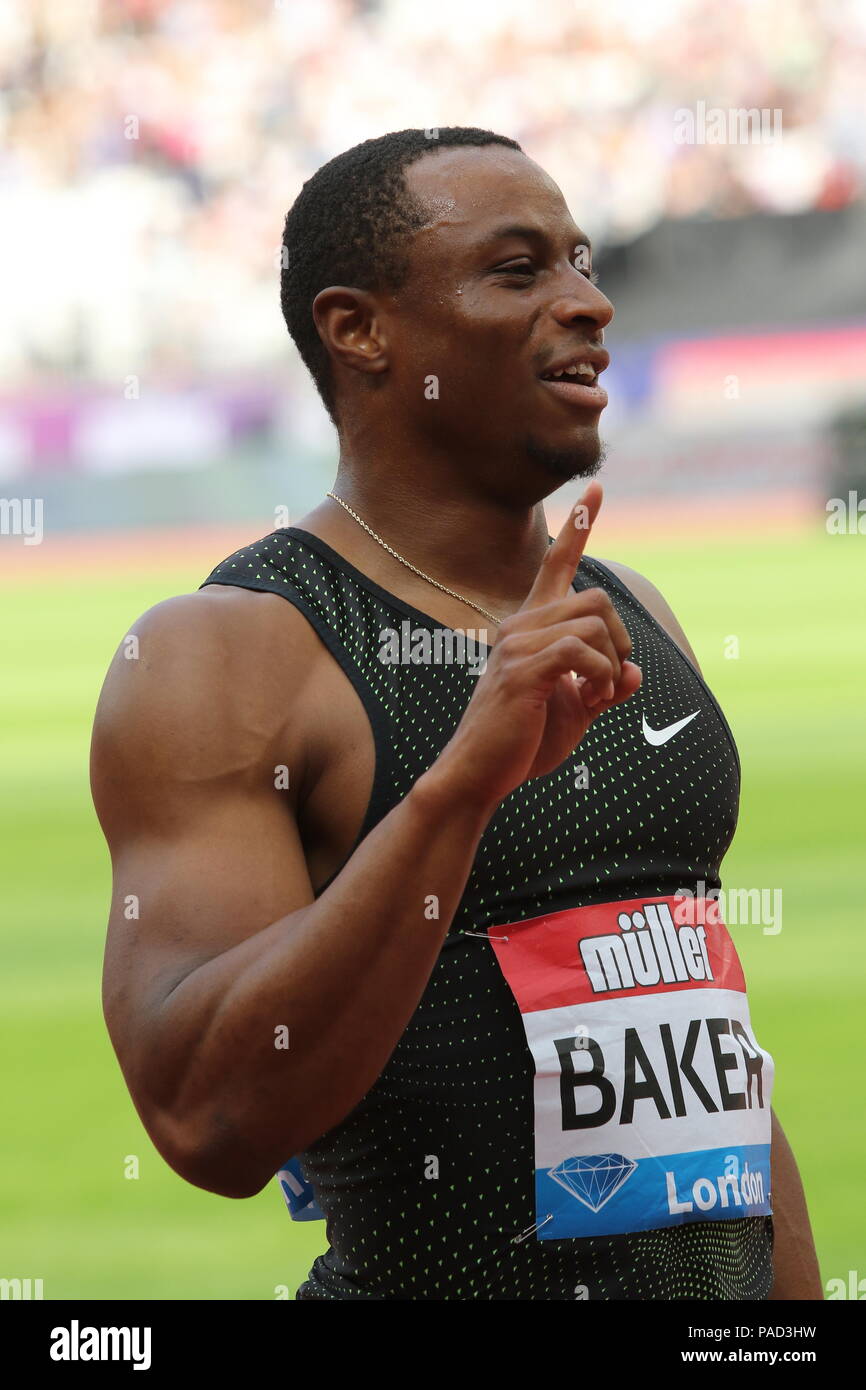 London, UK. 21st July, 2018. Ronnie BAKER (USA) after winning the Men's ...