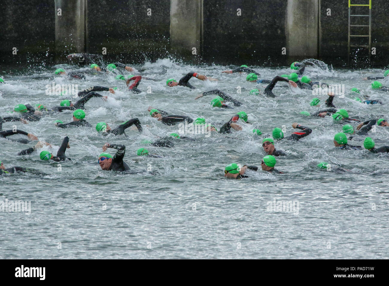 Belfast, Northern Ireland. 22 July 2018. The Titanic Triathlon was held ...