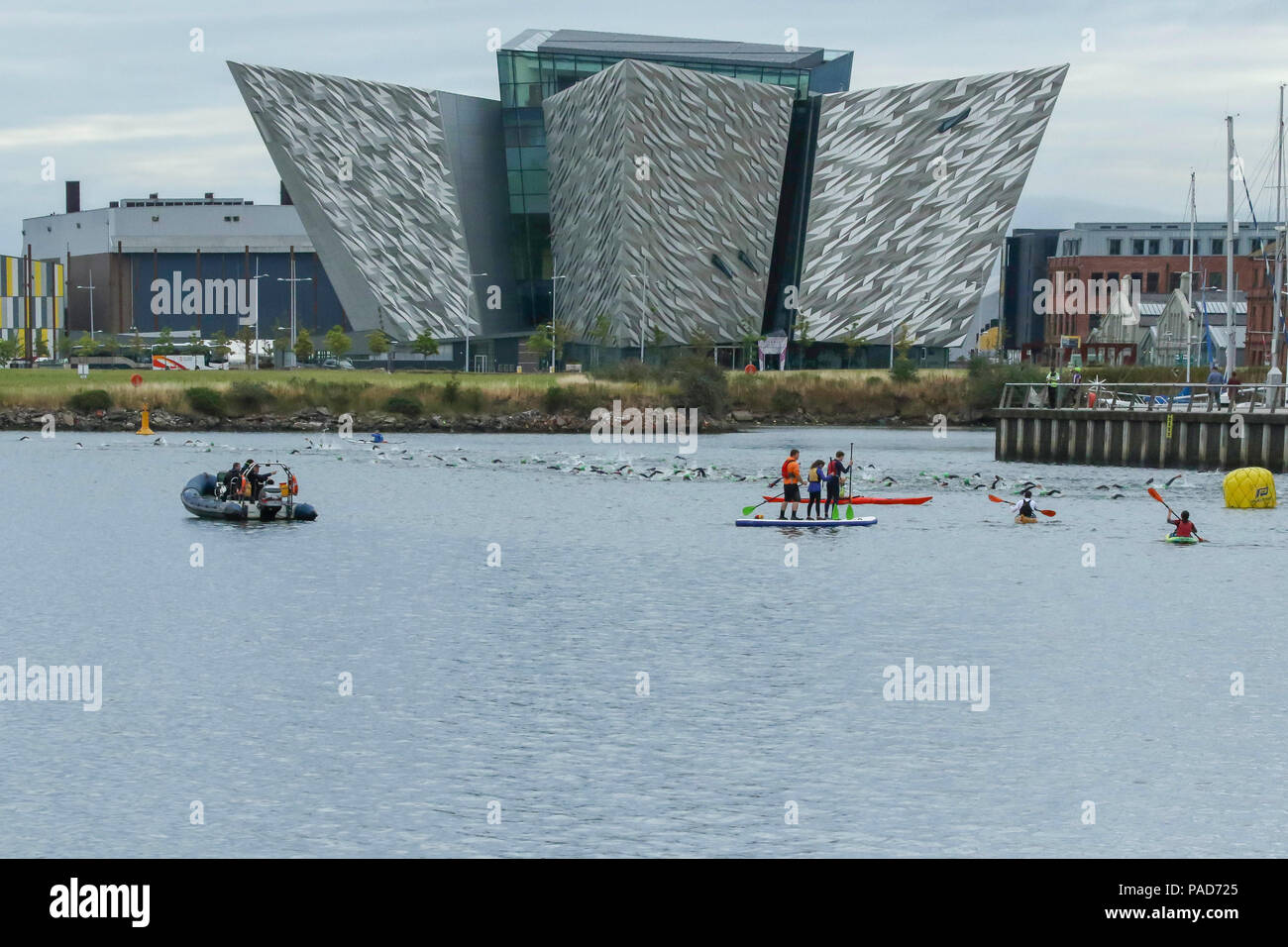 Belfast, Northern Ireland. 22 July 2018. The Titanic Triathlon was held ...