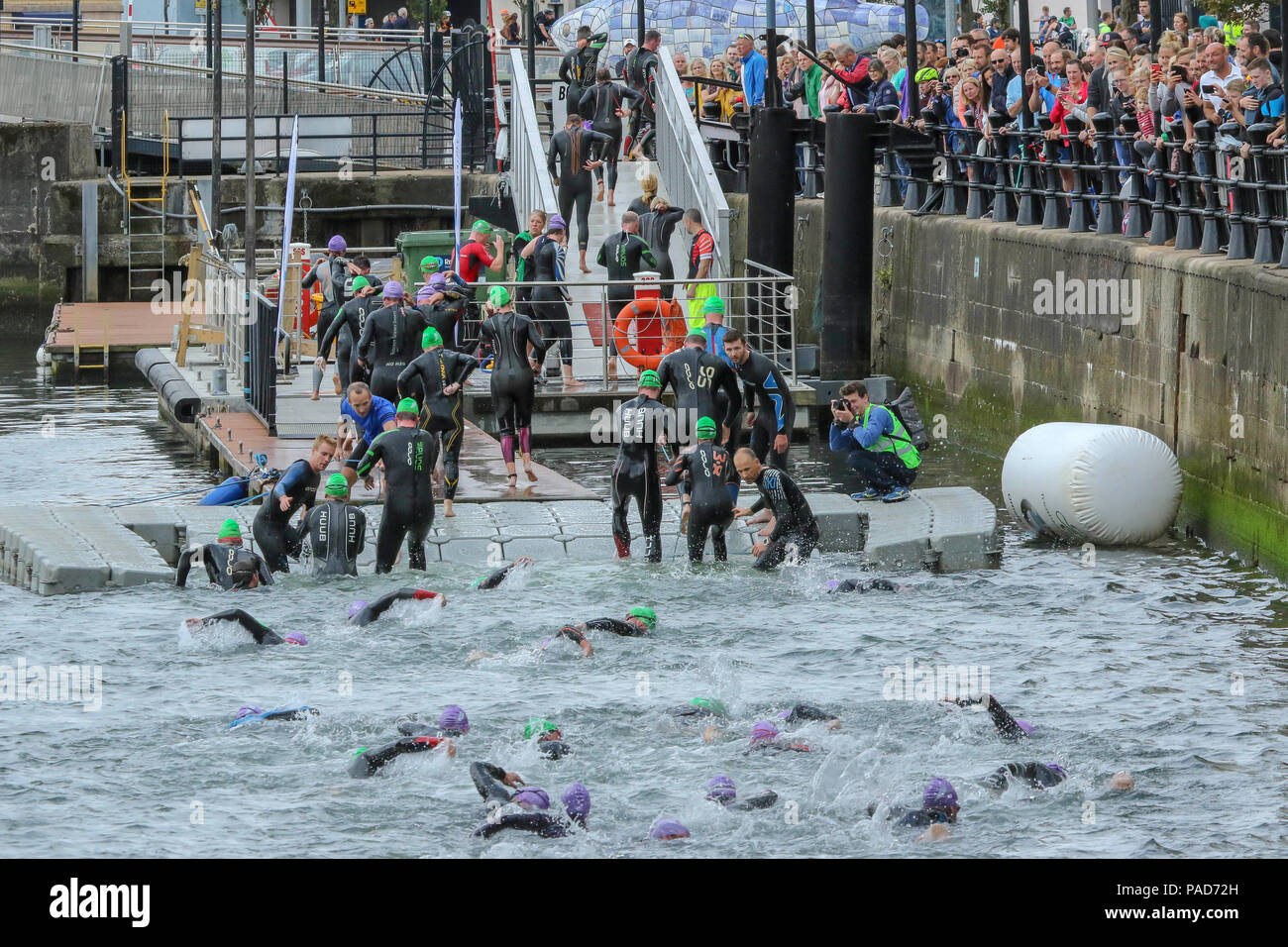 Belfast, Northern Ireland. 22 July 2018. The Titanic Triathlon was held ...