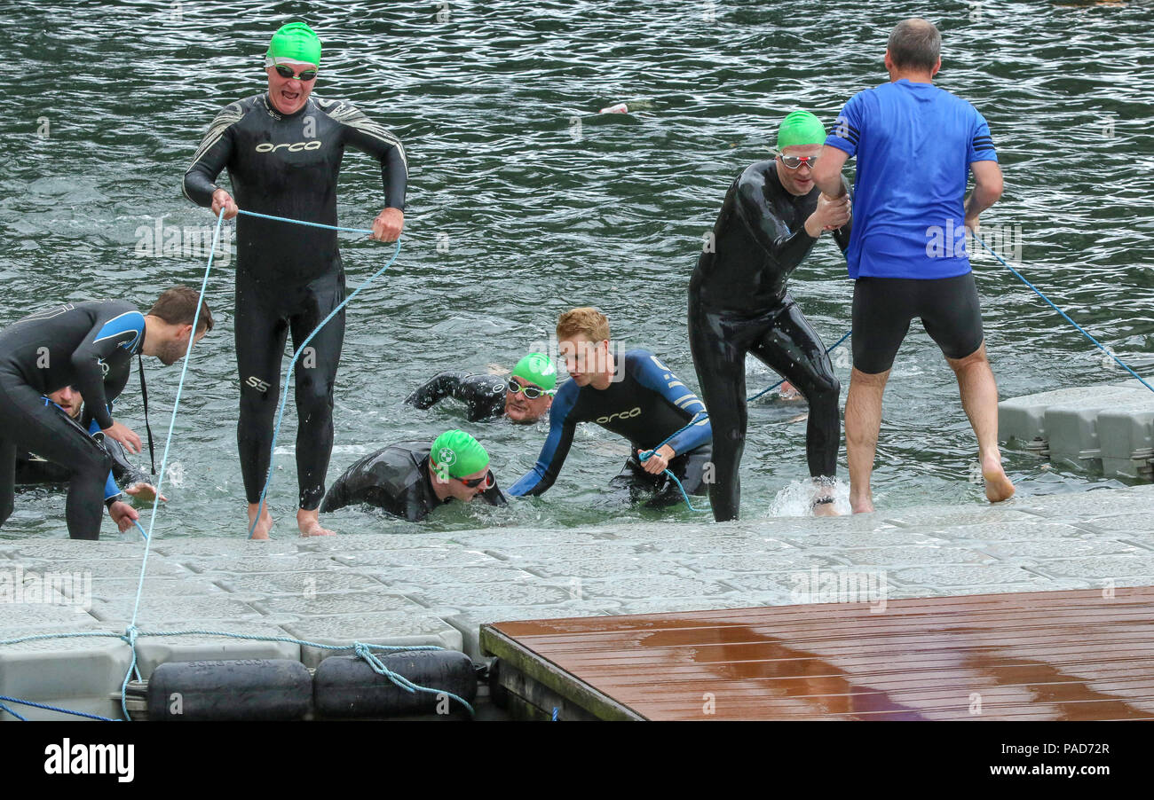Belfast, Northern Ireland. 22 July 2018. The Titanic Triathlon was held ...