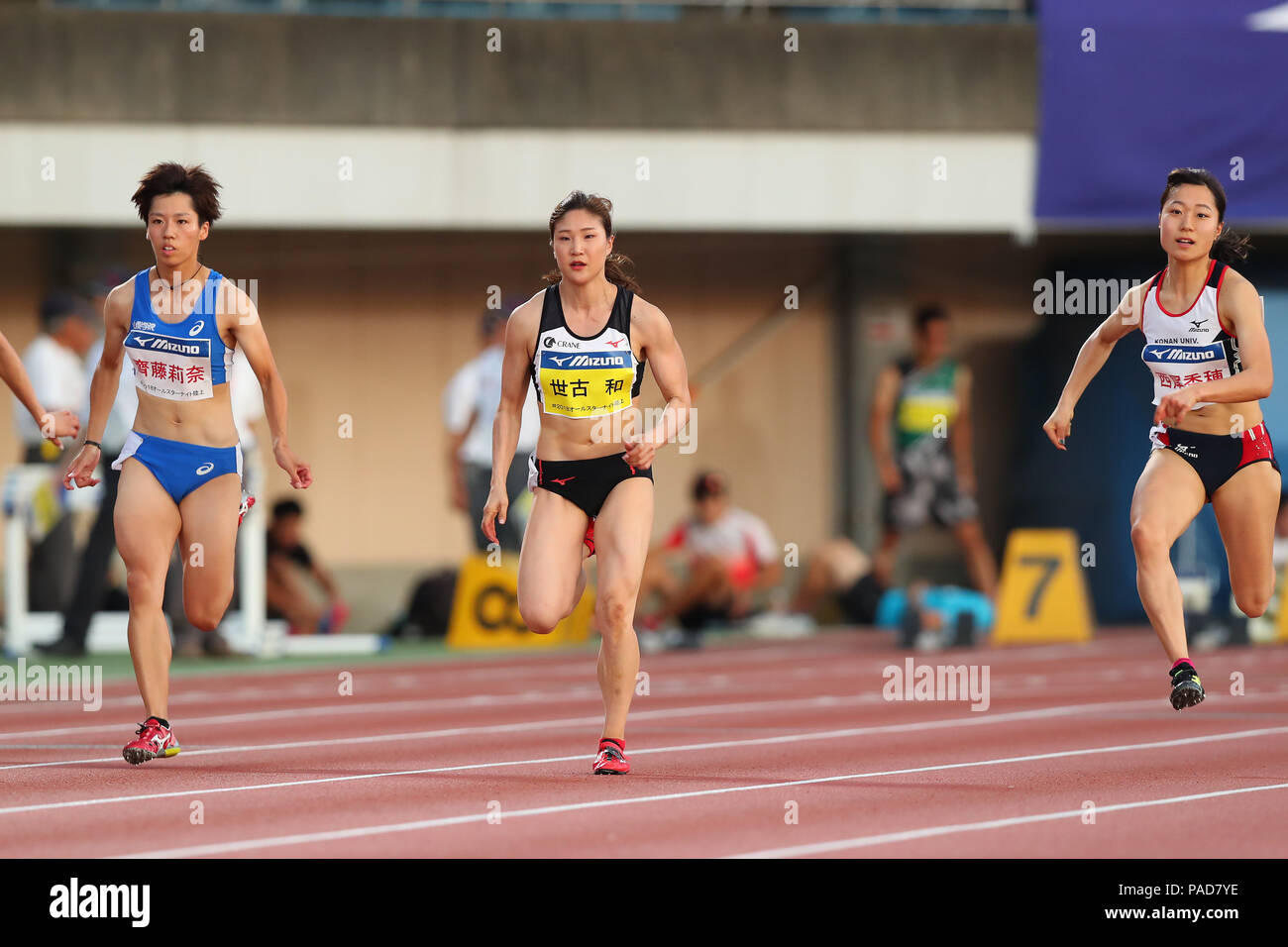 Kanagawa, Japan. 21st July, 2018. (L to R) Rina Saito, Nodoka Seko ...