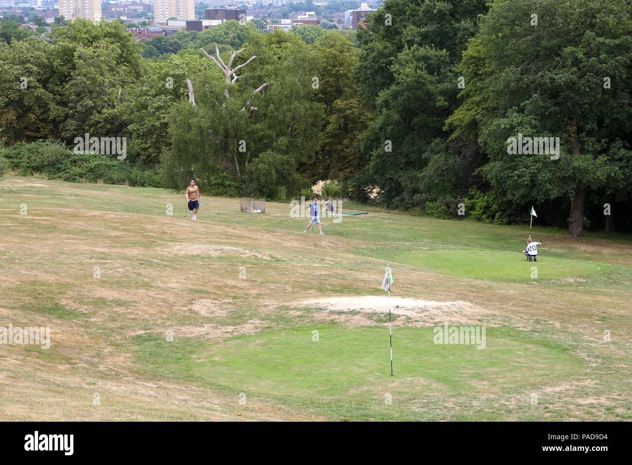 Alexandra Palace. North London. UK 22 June 2018 - People playing golf ...