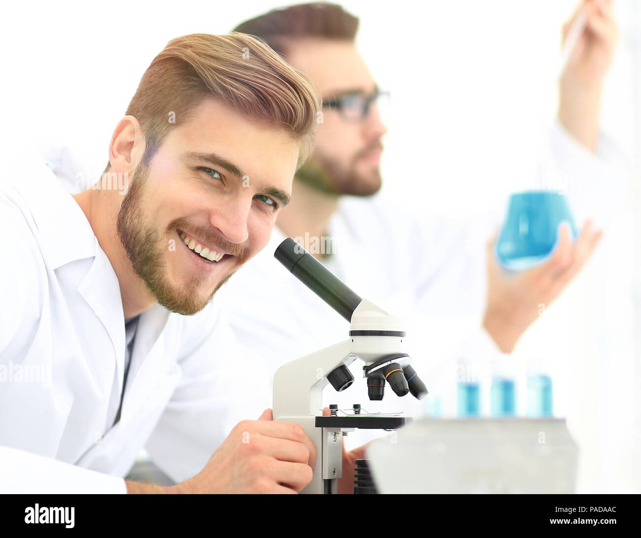 male researcher carrying out scientific research in a lab Stock Photo ...