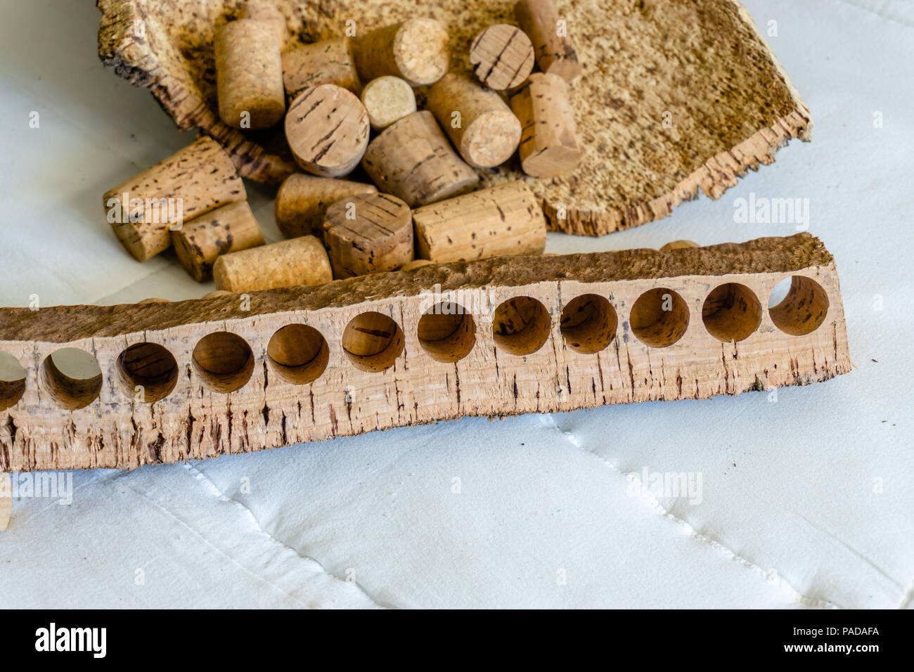 Close-up of Finished Cork Bark Ready for Manufacturing into Cork ...