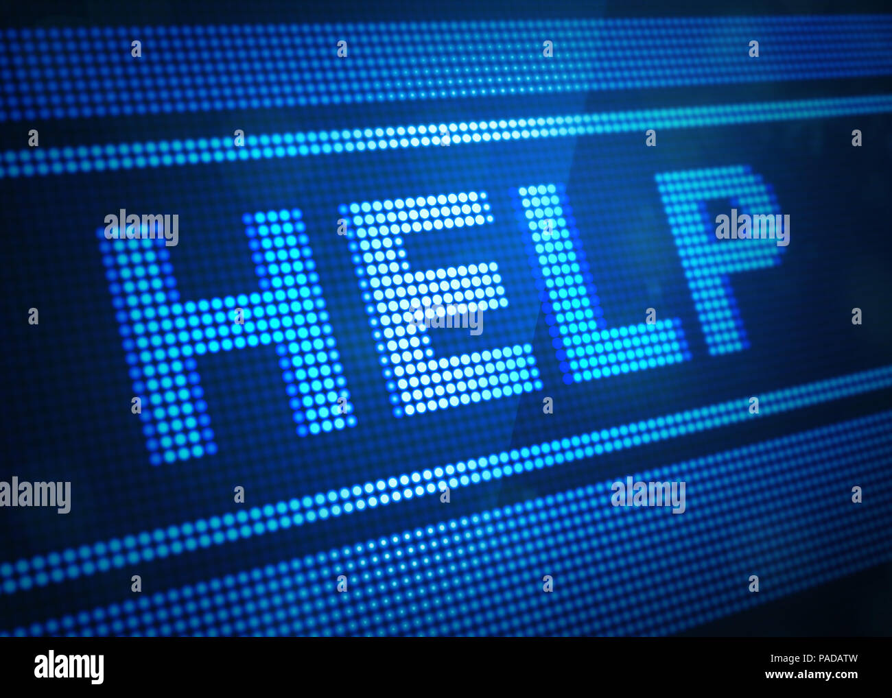 help digital screen 3d illustration Stock Photo - Alamy