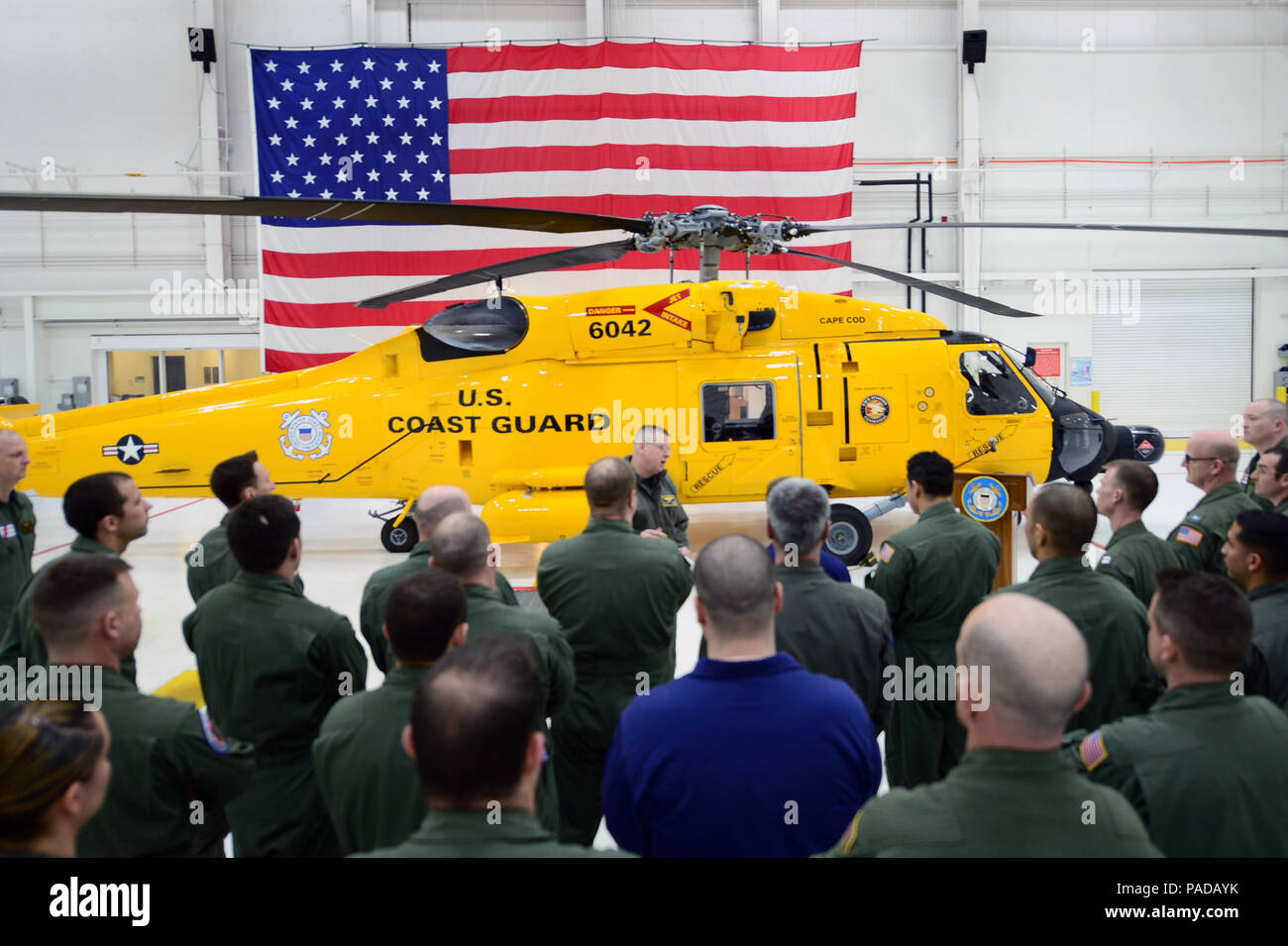 Coast Guard Air Station Cape Cod unveils its yellow-painted MH-60 ...