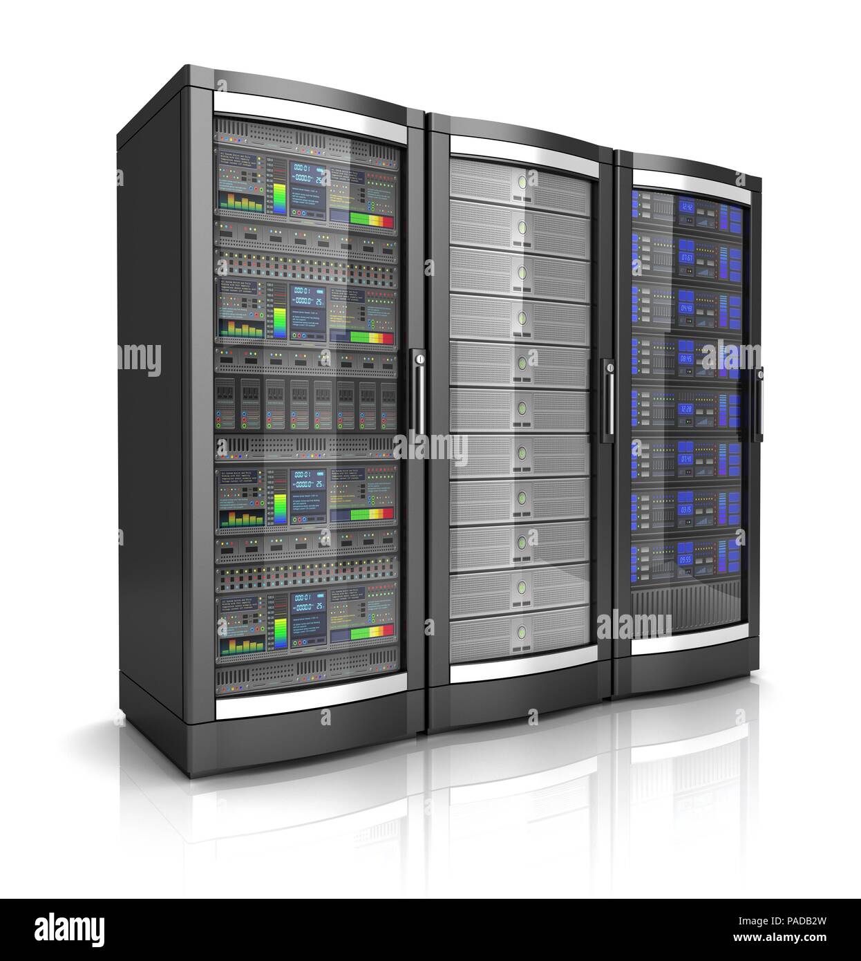 network workstation servers 3d illustration Stock Photo - Alamy