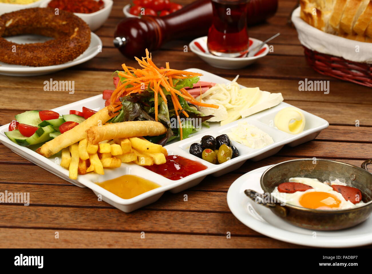 Traditional Turkish breakfast Stock Photo - Alamy