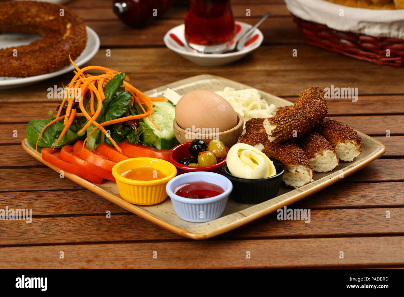 Traditional Turkish breakfast Stock Photo - Alamy